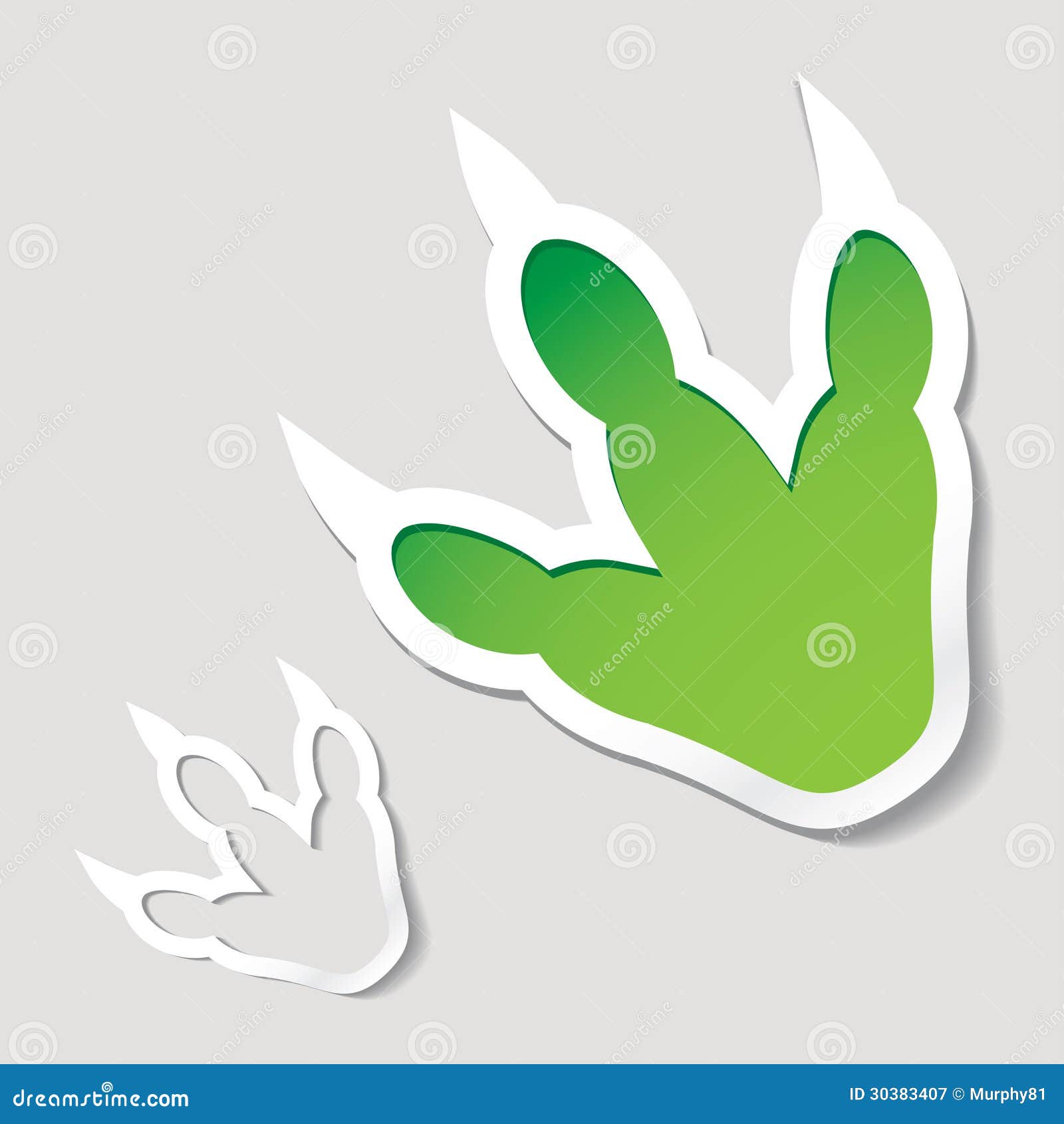 Dinosaur Footprint Track Paw Allosaurus Background Set. Dinosaur ...