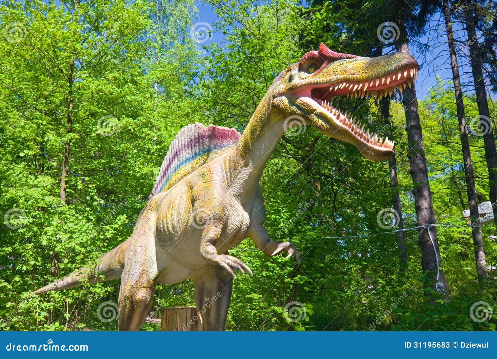 Dinosaur in the forest editorial stock photo. Image of gigantic - 31195683