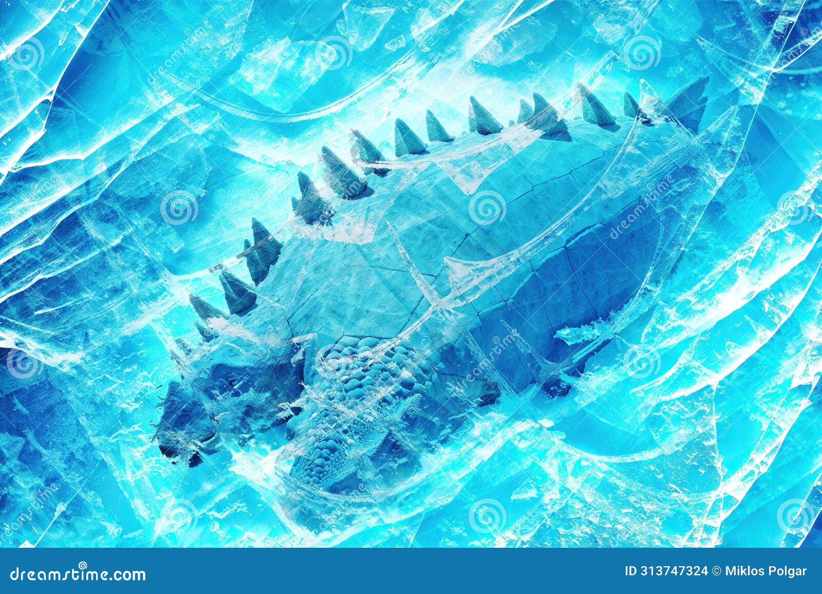 A dinosaur in the ice stock photo. Image of wild, ancestor - 313747324