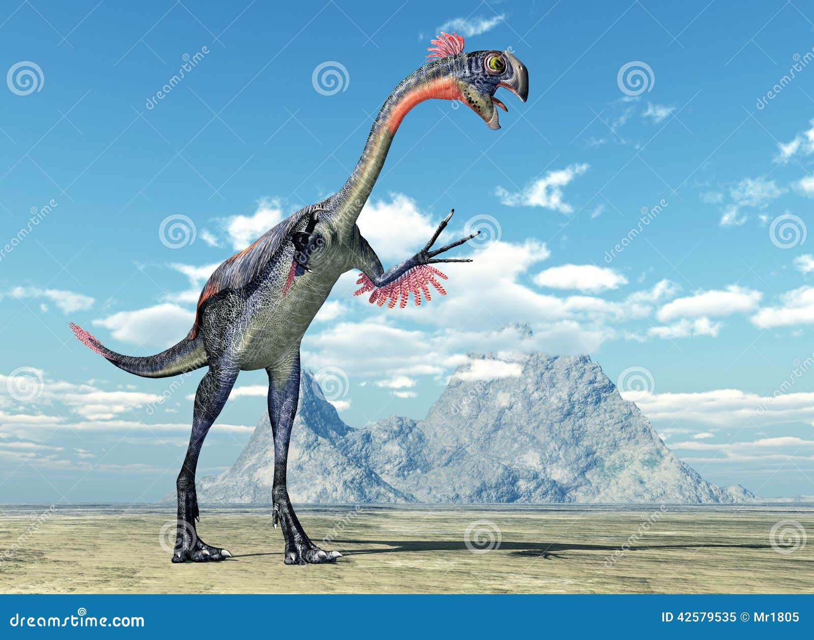 Dinosaur Gigantoraptor stock illustration. Illustration of paleontology ...