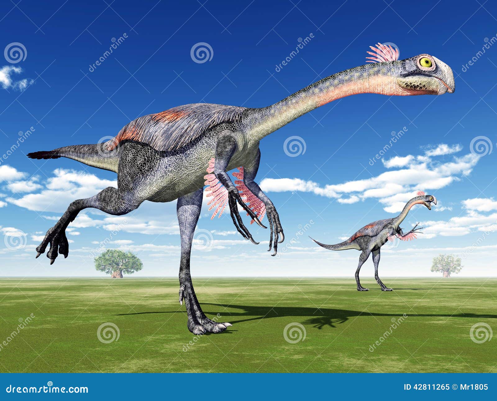 Dinosaur Gigantoraptor stock illustration. Illustration of animal ...