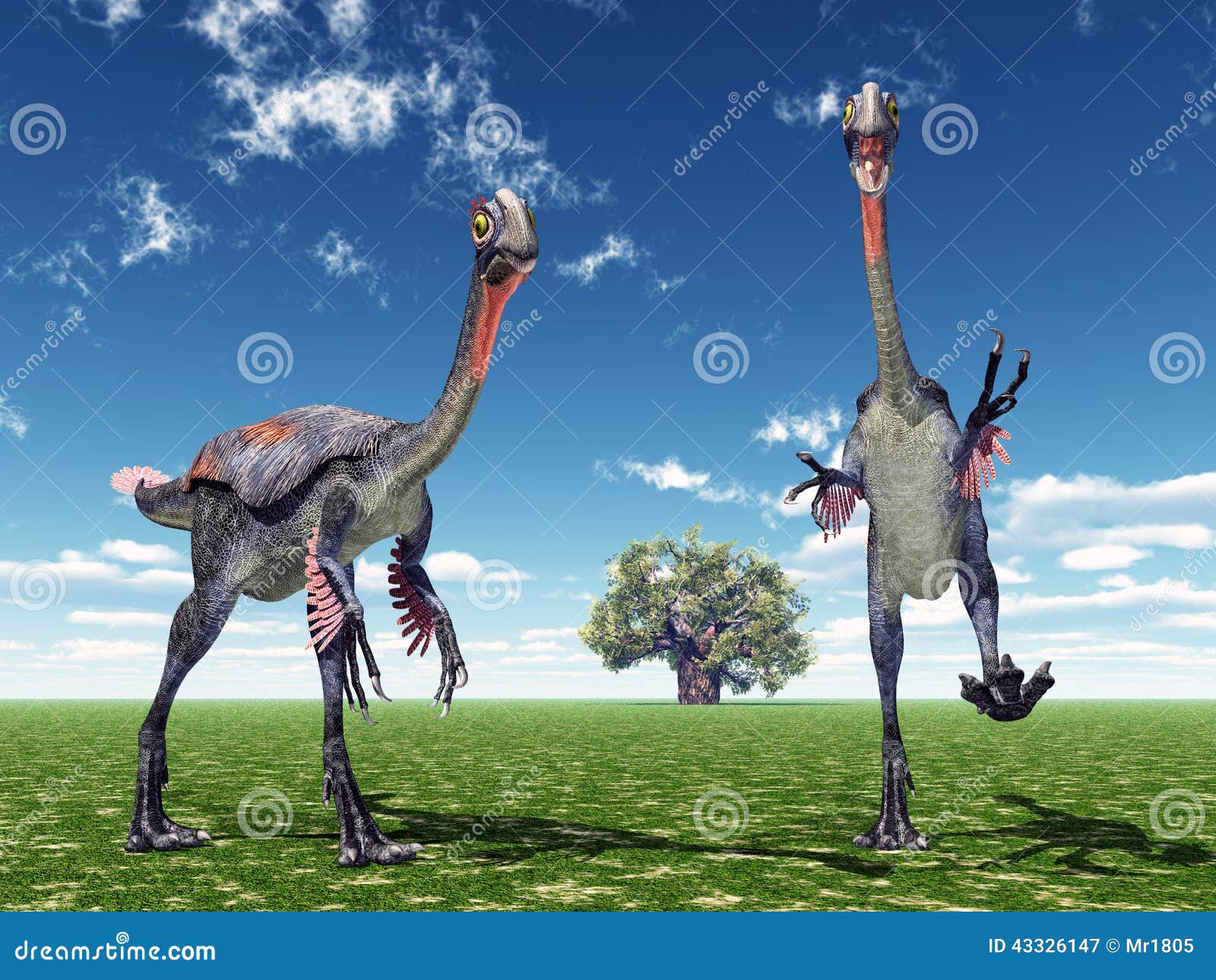 Dinosaur Gigantoraptor stock illustration. Illustration of ...