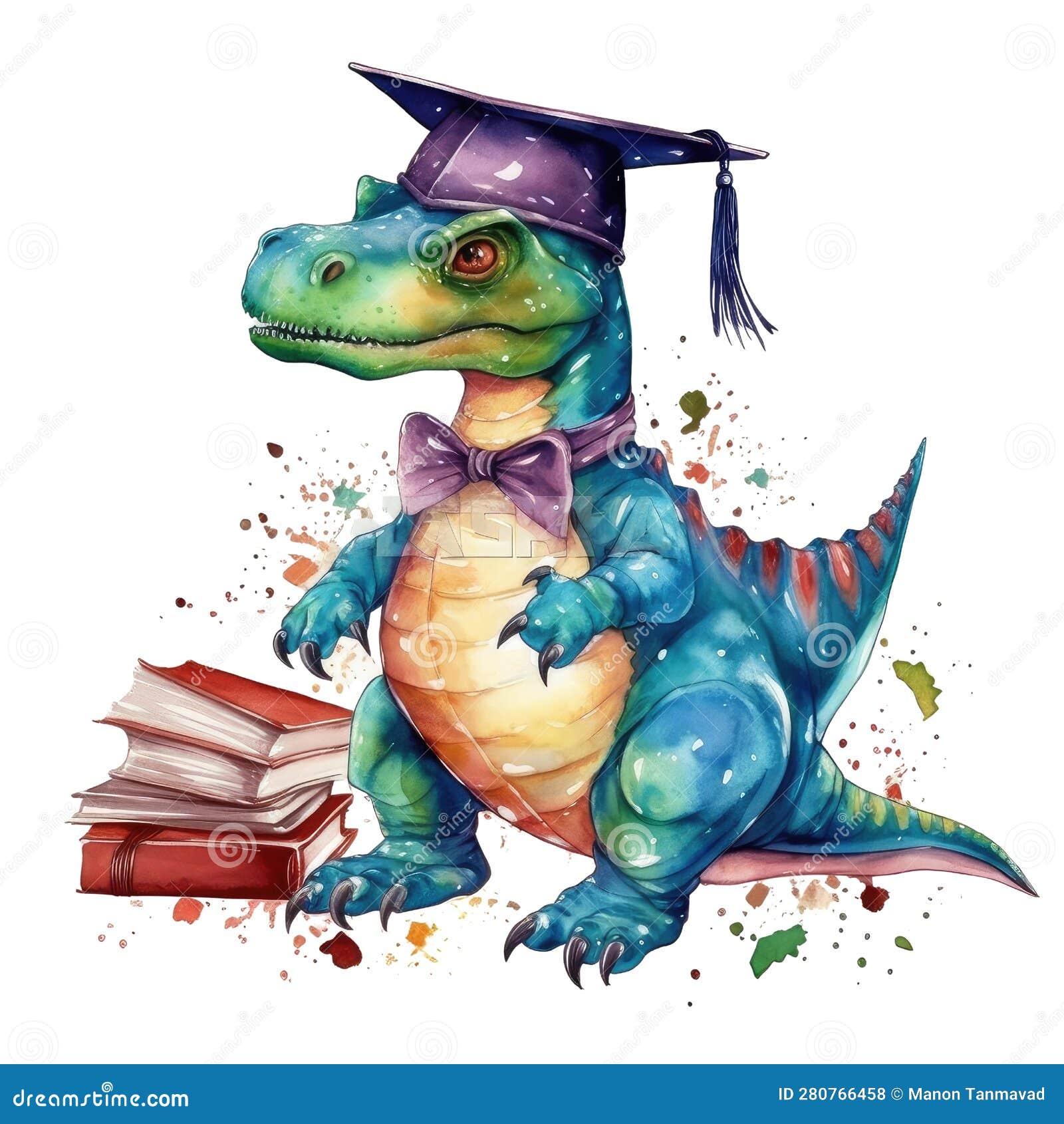 Dinosaur Graduate Student University School Watercolor Sublimation ...