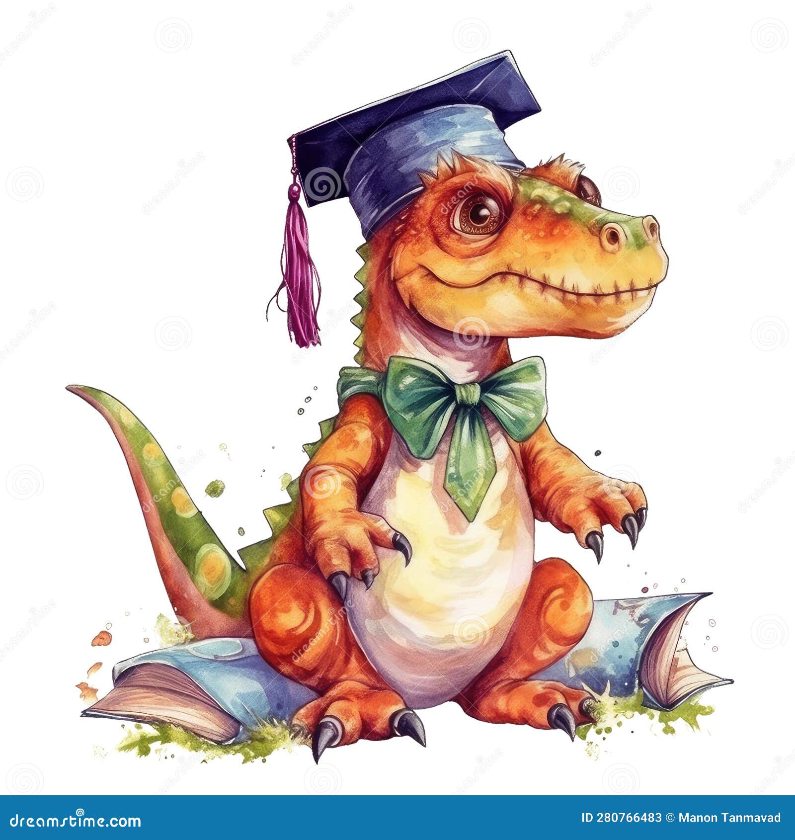 Dinosaur Graduate Student University School Watercolor Sublimation ...