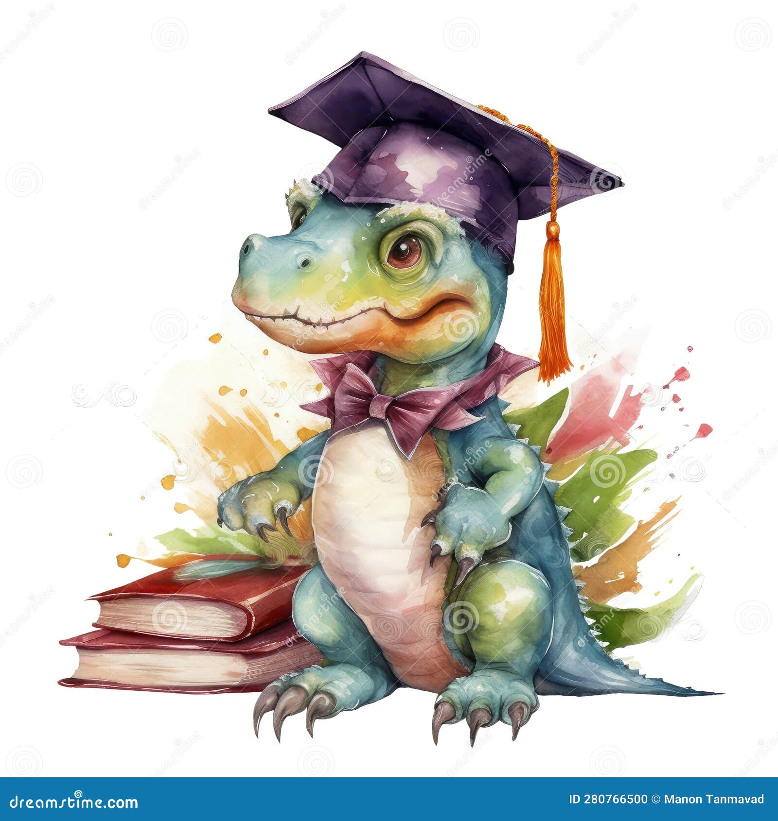 Dinosaur Graduate Student University School Watercolor Sublimation ...