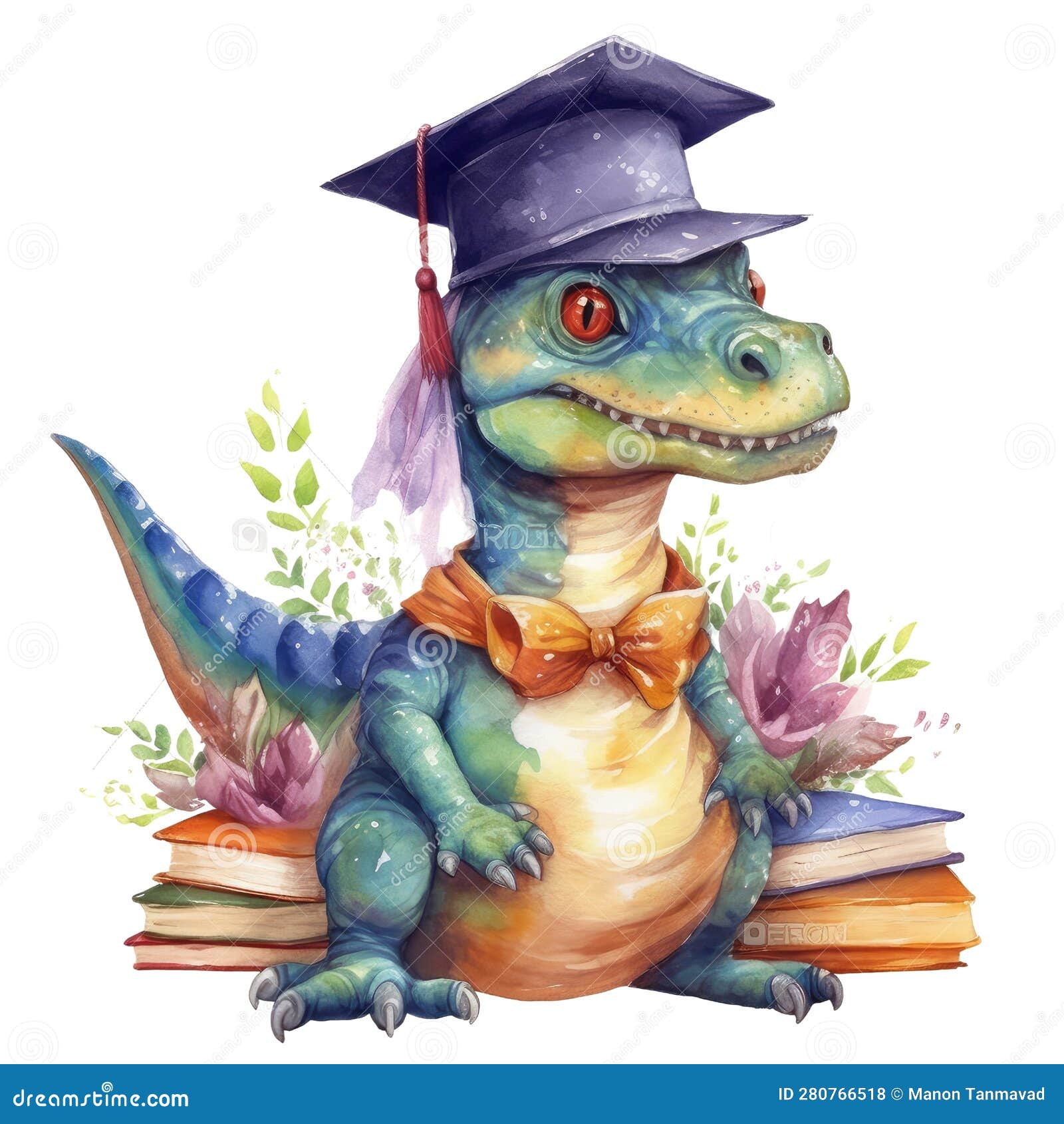 Dinosaur Graduate Student University School Watercolor Sublimation ...