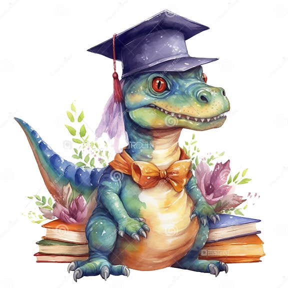 Dinosaur Graduate Student University School Watercolor Sublimation ...