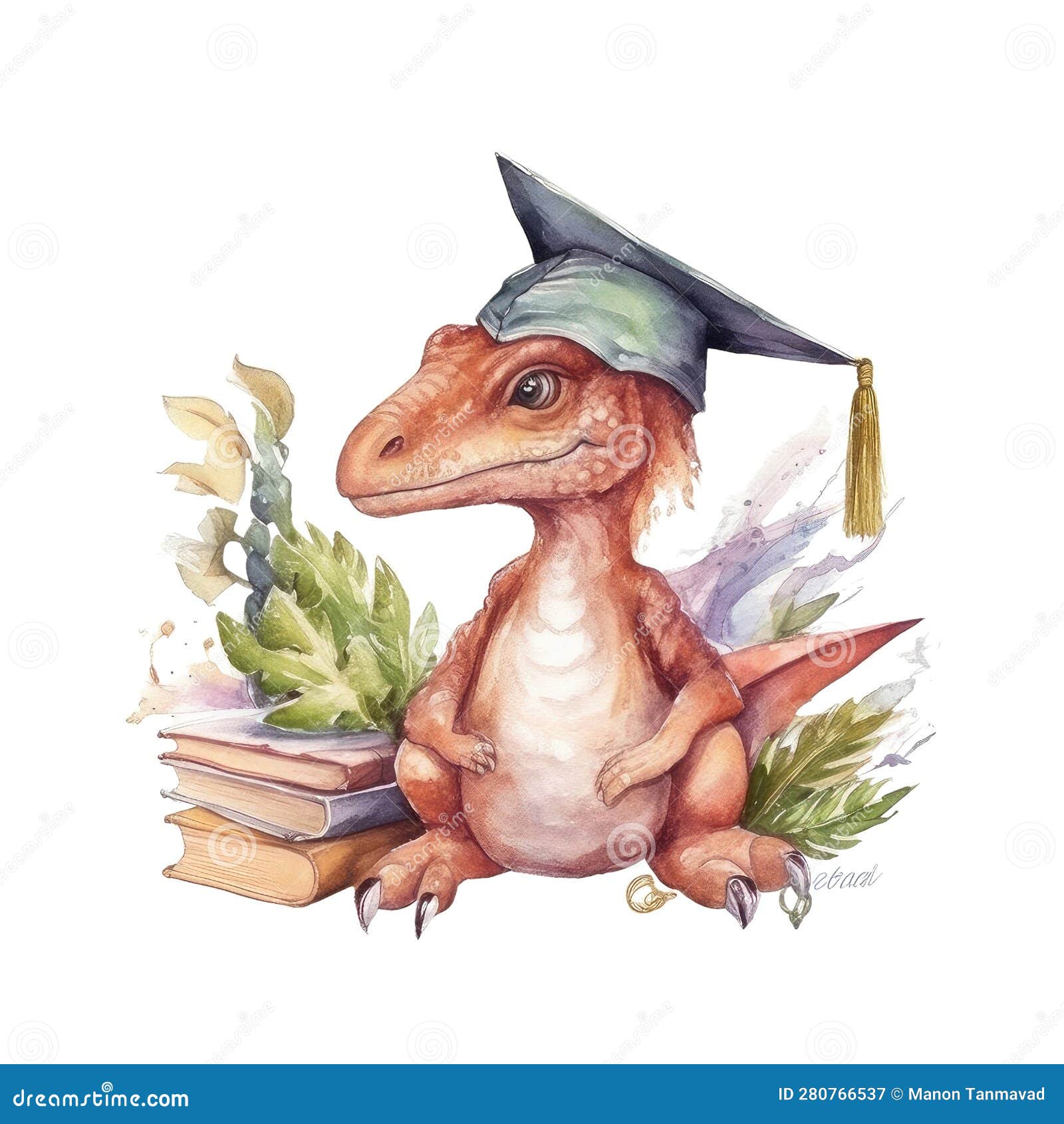 Dinosaur Graduate Student University School Watercolor Sublimation ...