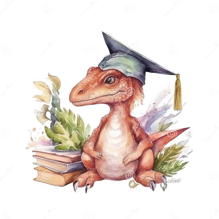 Dinosaur Graduate Student University School Watercolor Sublimation ...