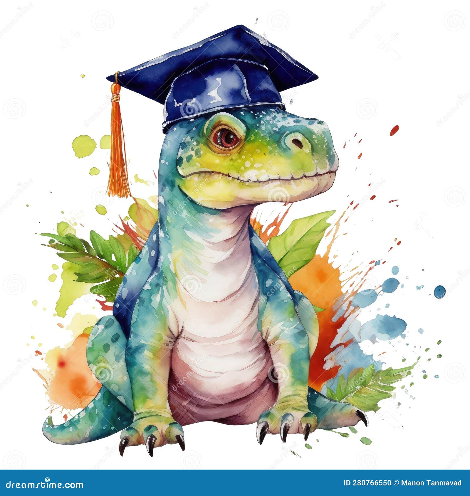Dinosaur Graduate Student University School Watercolor Sublimation ...