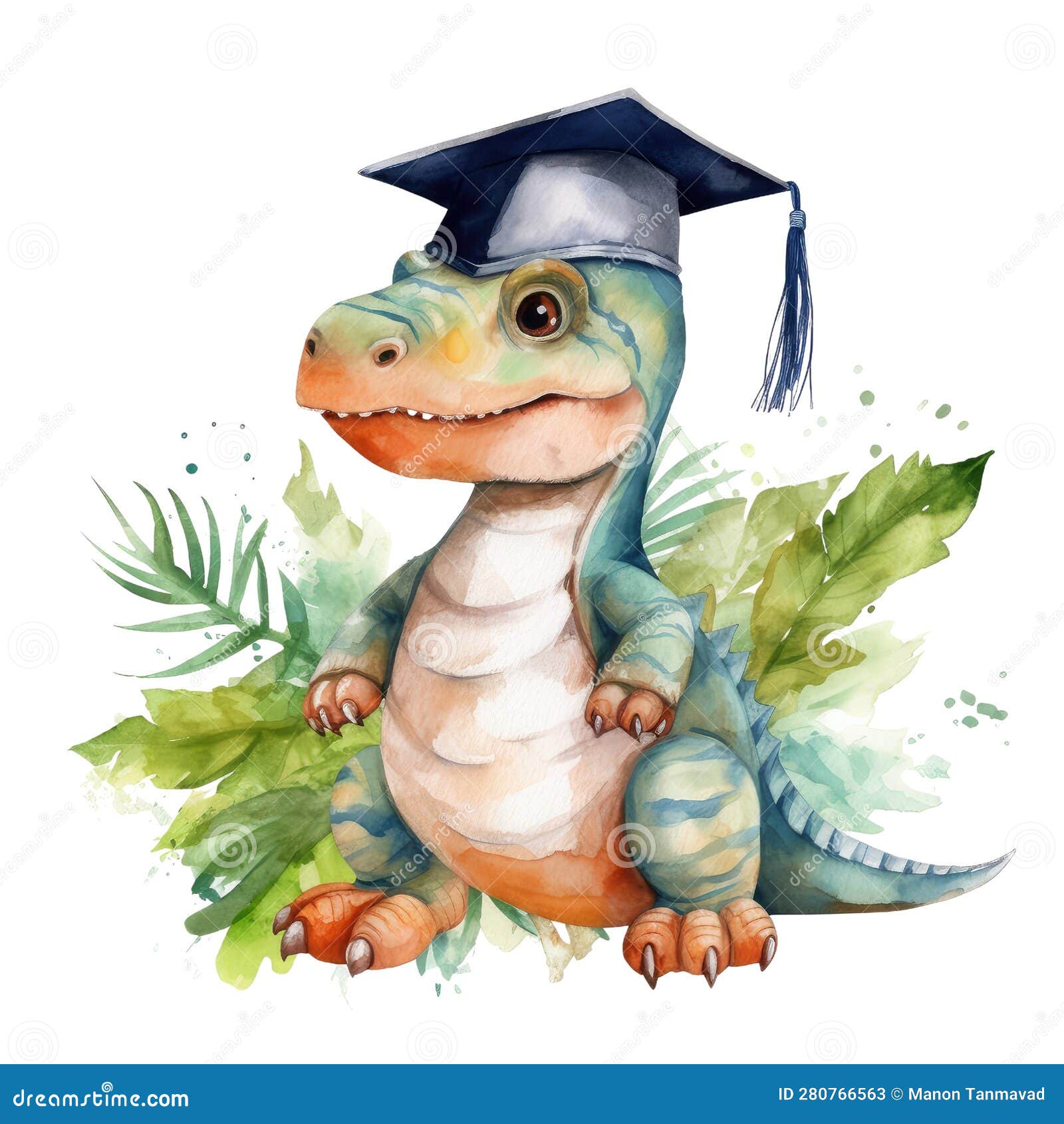 Dinosaur Graduate Student University School Watercolor Sublimation ...