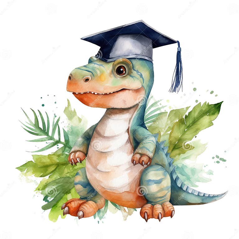 Dinosaur Graduate Student University School Watercolor Sublimation ...