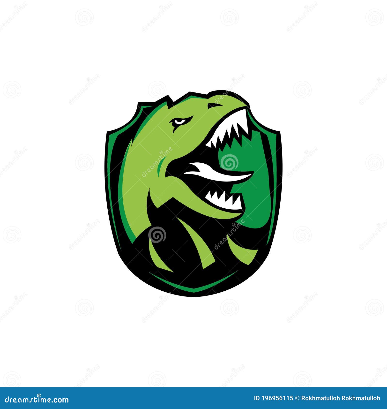 Dinosaur Head Mascot Logo Design Vector Emblem Stock Vector ...