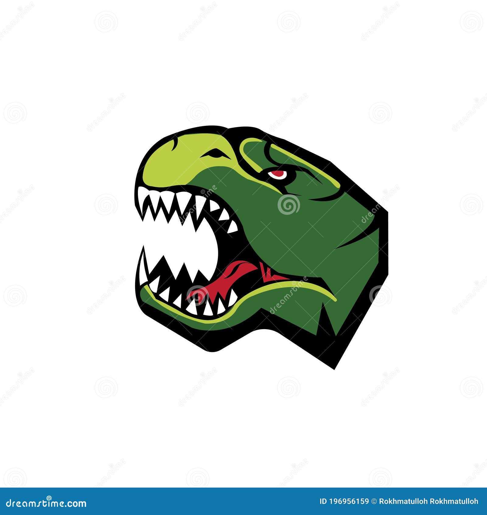 Dinosaur Head Mascot Logo Design Vector Emblem Stock Vector ...
