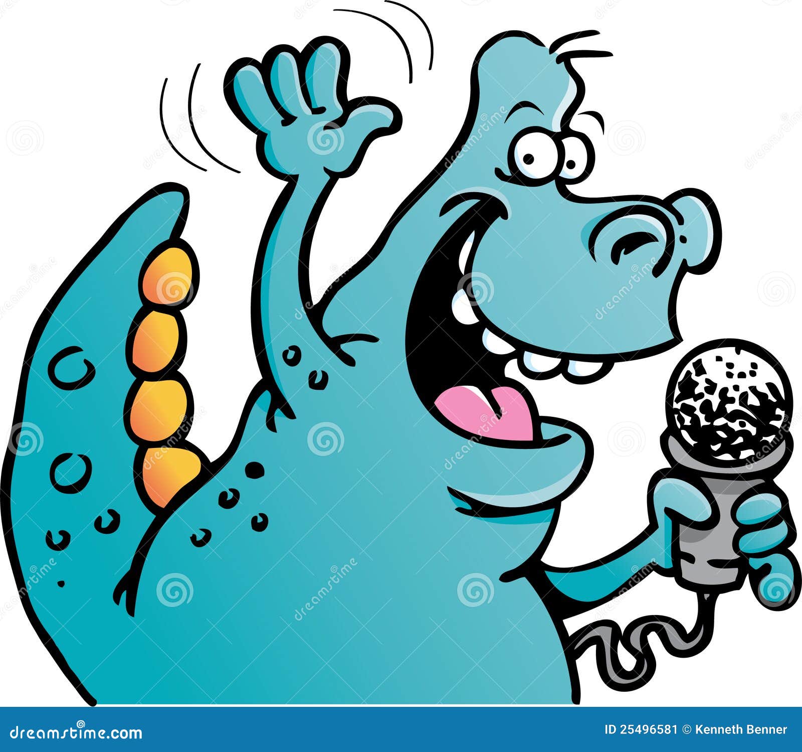 Dinosaur Holding a Microphone Stock Vector - Illustration of microphone ...