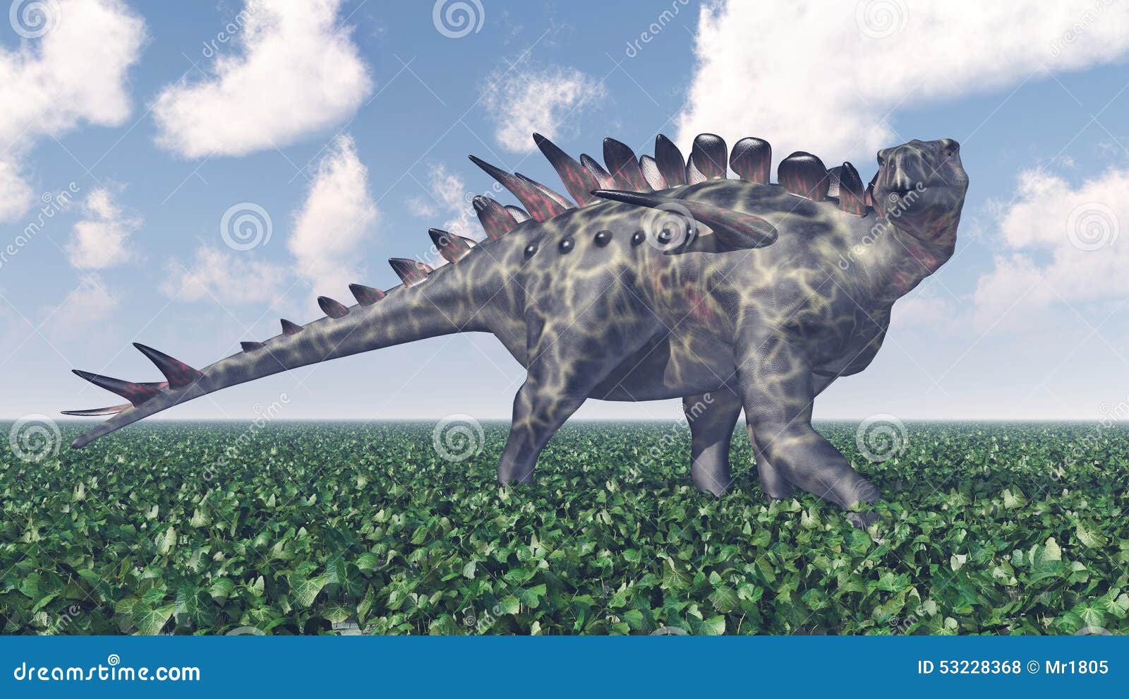 Dinosaur Huayangosaurus stock illustration. Illustration of blue - 53228368