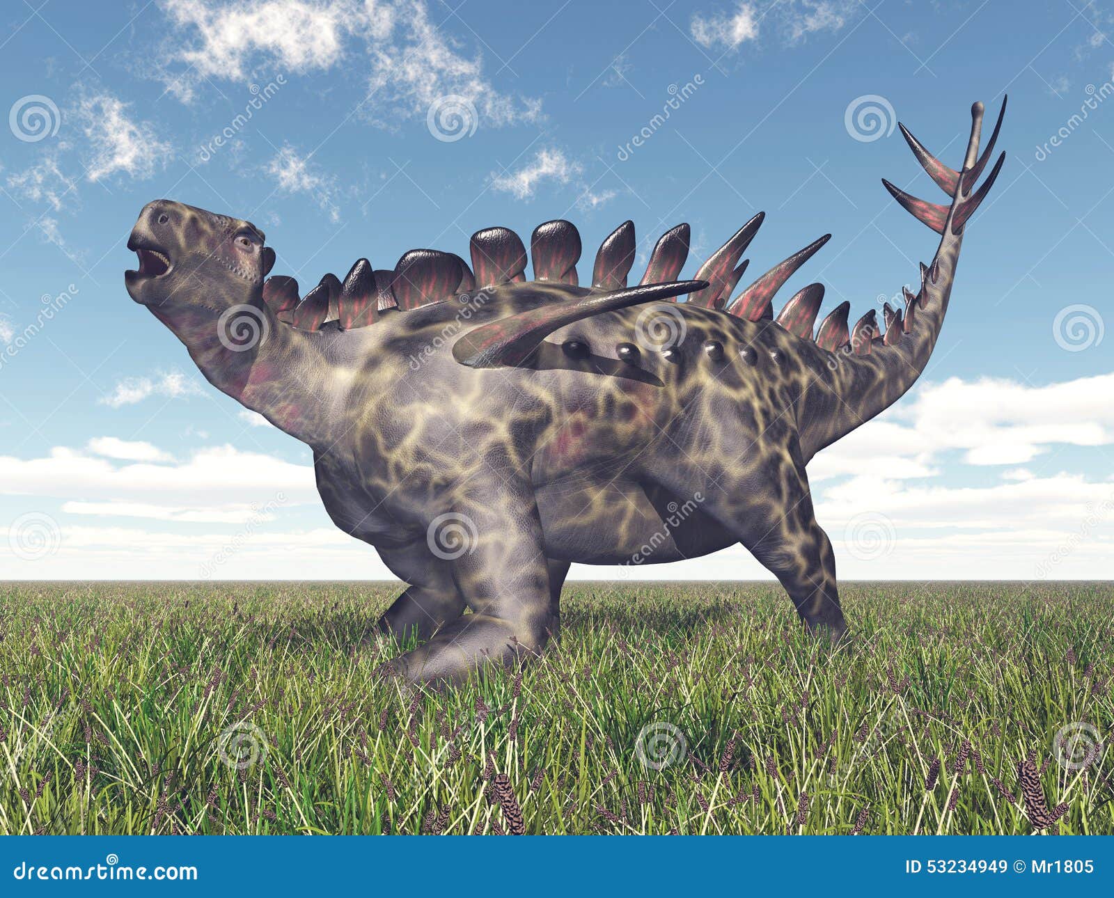 Dinosaur Huayangosaurus stock illustration. Illustration of primeval ...