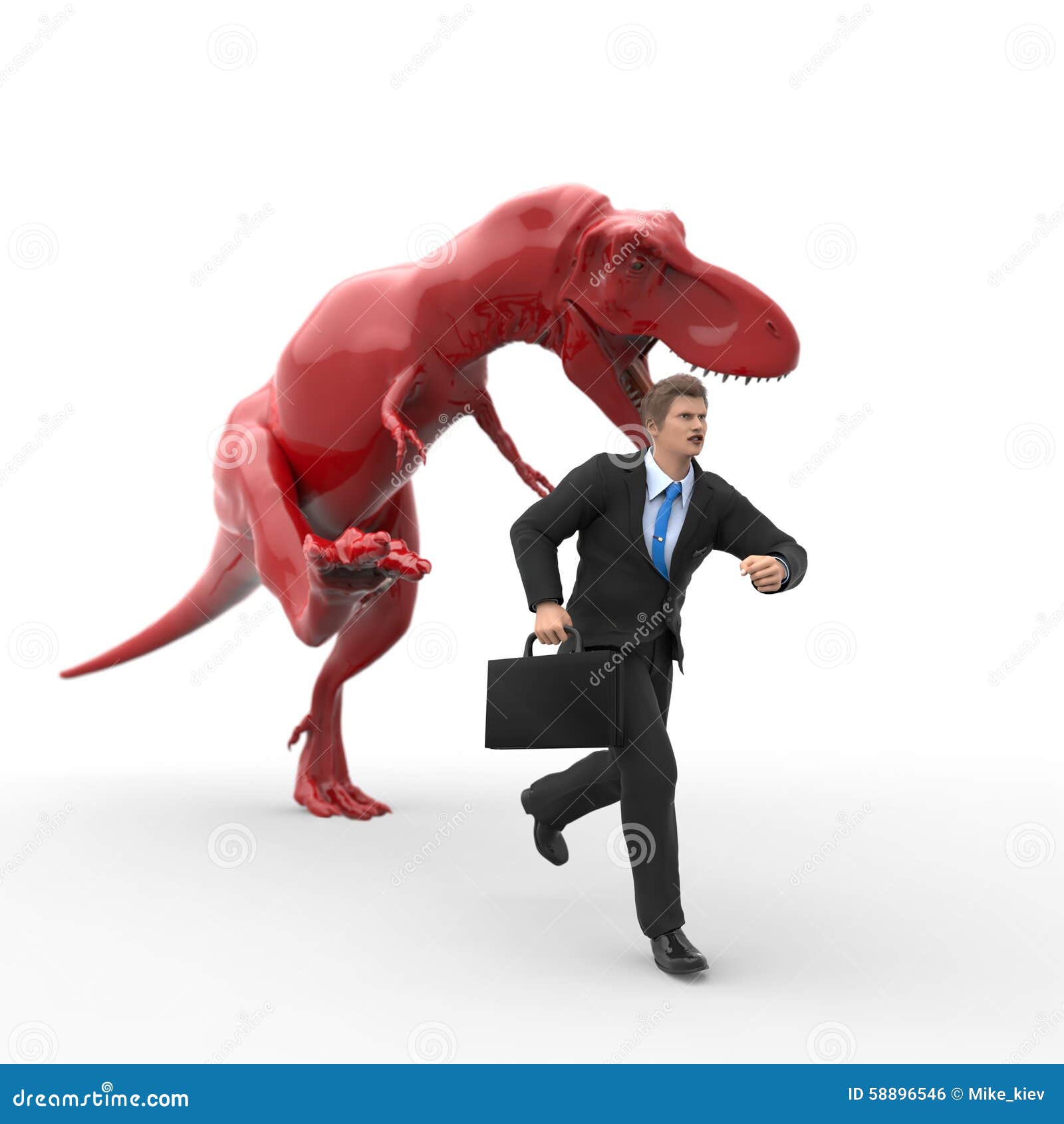 Dinosaur Hunting for a Businessman Stock Illustration - Illustration of ...