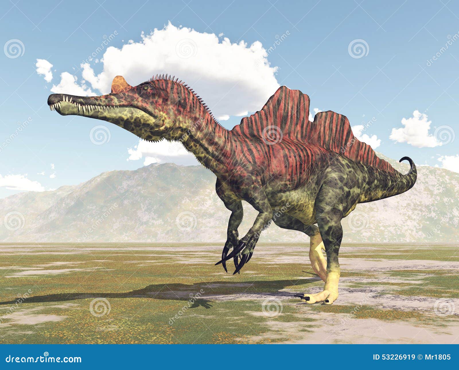 Dinosaur Ichthyovenator stock illustration. Illustration of powerful ...