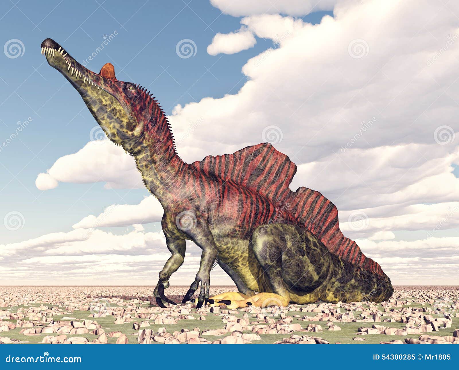 Dinosaur Ichthyovenator stock illustration. Illustration of extinct ...