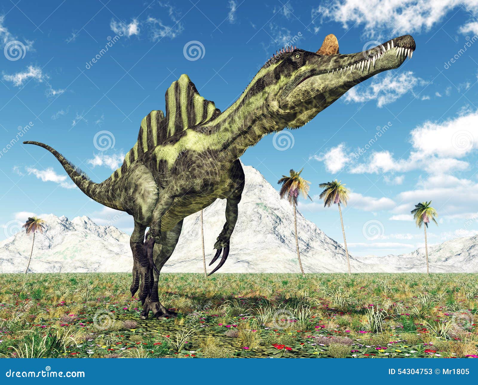 Dinosaur Ichthyovenator stock illustration. Illustration of wilderness ...