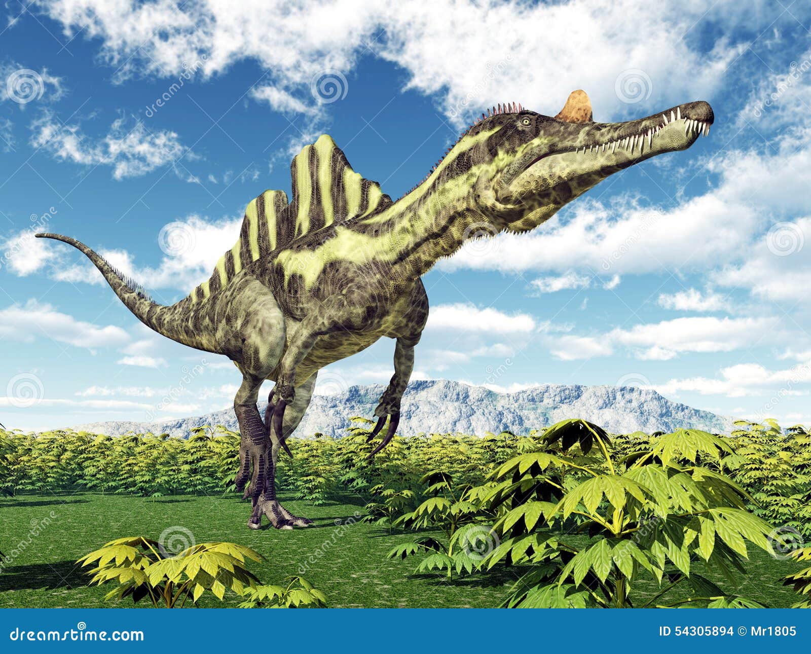 Dinosaur Ichthyovenator stock illustration. Illustration of nature ...