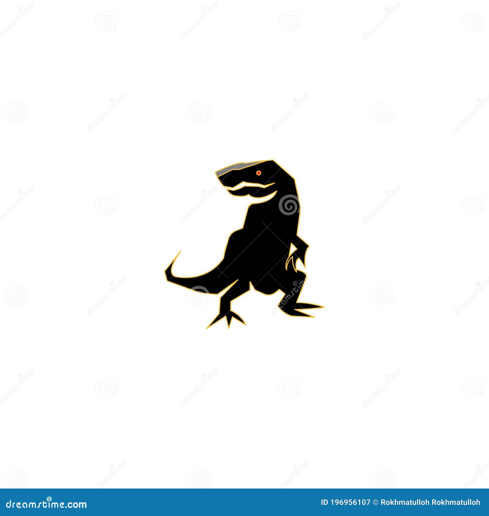 Dinosaur Icon Illustration in Black Vector Design Stock Vector ...