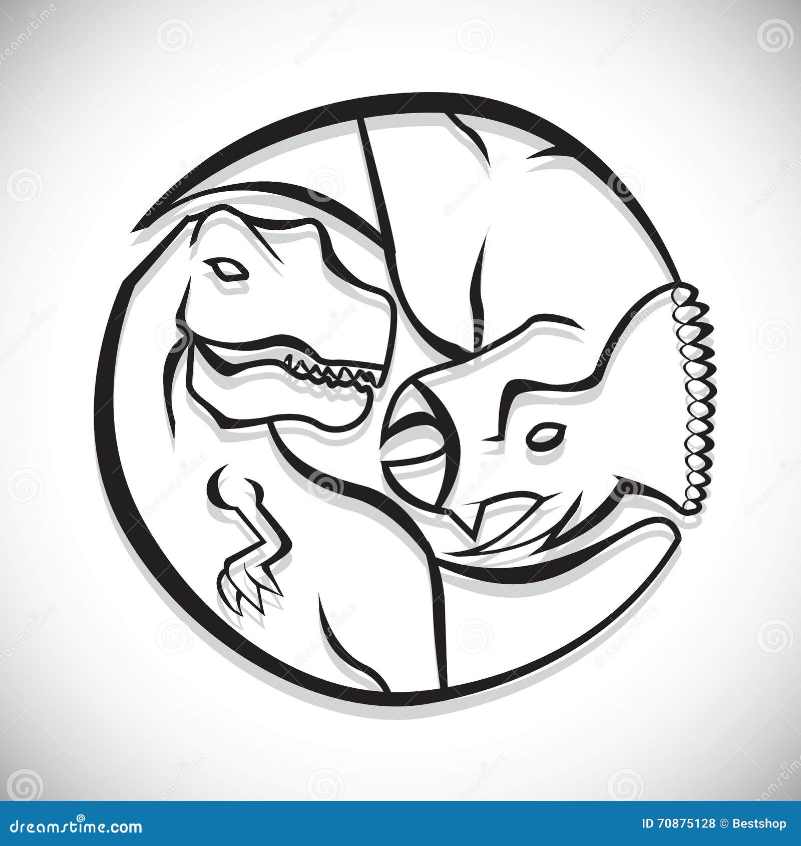 Dinosaur Icons Of Different Prehistoric Animals Vector Illustration ...