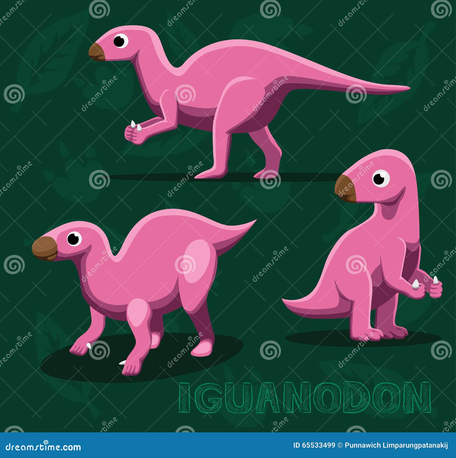 Dinosaur Iguanodon Cartoon Vector Illustration Stock Vector ...
