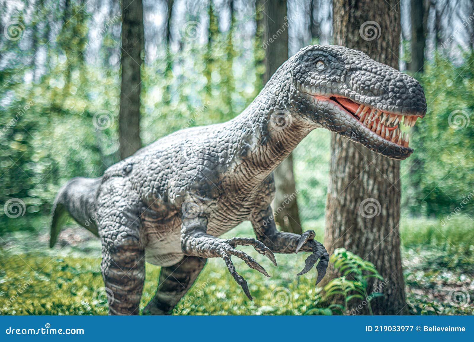 Dinosaur in the jungle. stock image. Image of history - 219033977