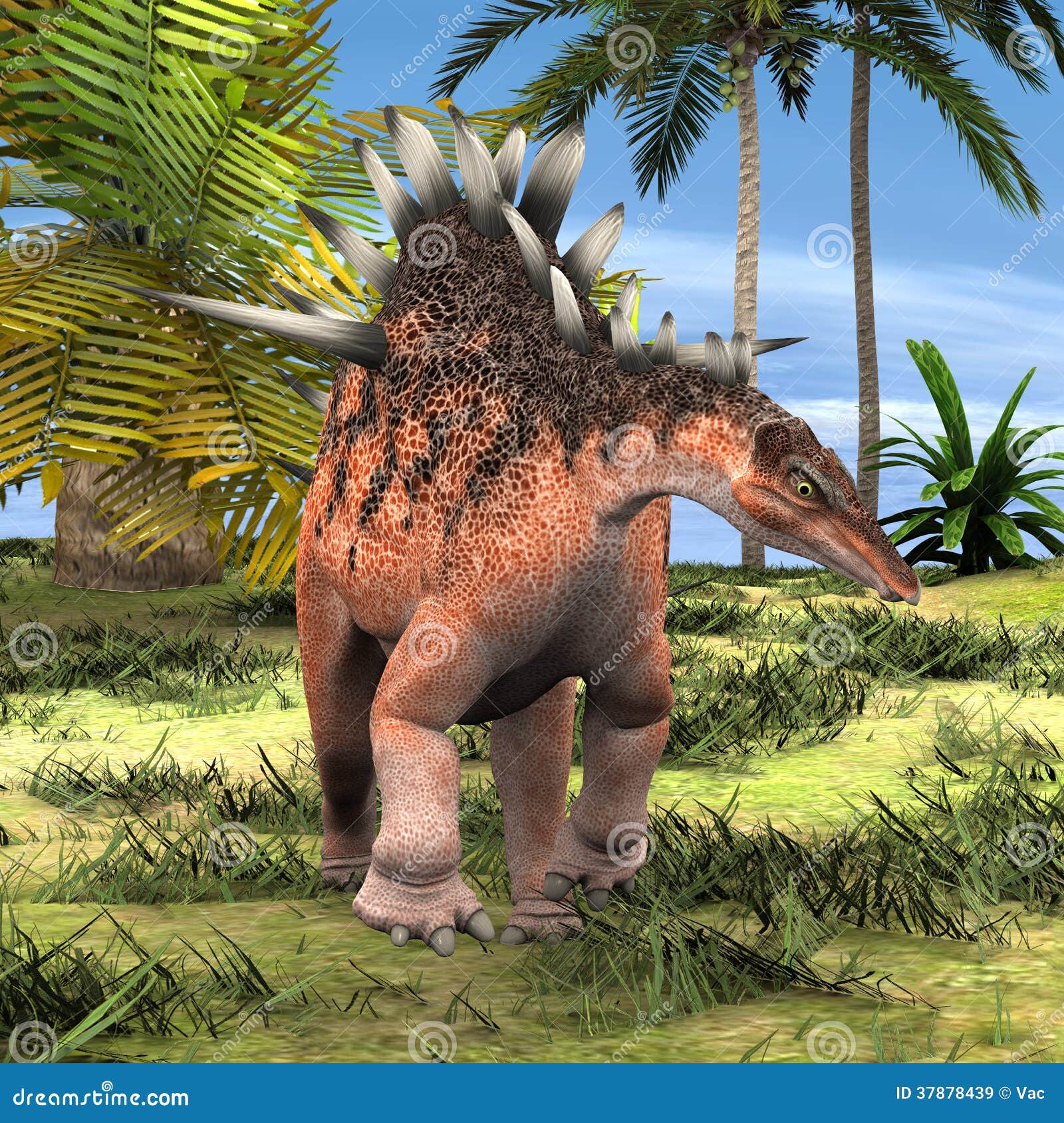 Dinosaur Kentrosaurus stock illustration. Illustration of paleontology ...