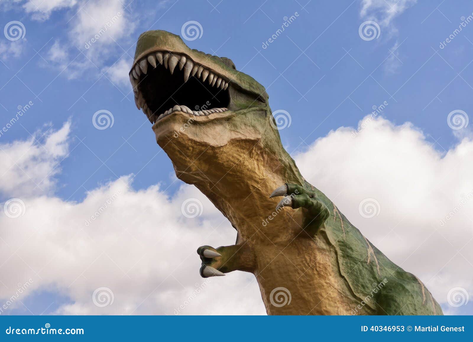 Dinosaur attack stock image. Image of statue, tall, background - 40346953