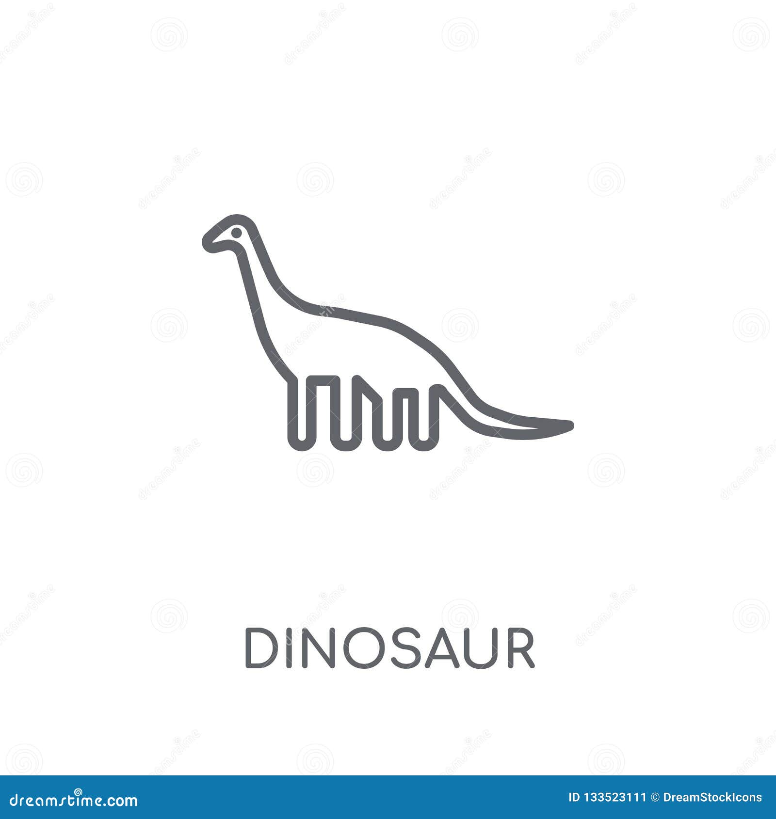 Dinosaur Linear Icon. Modern Outline Dinosaur Logo Concept on Wh Stock ...