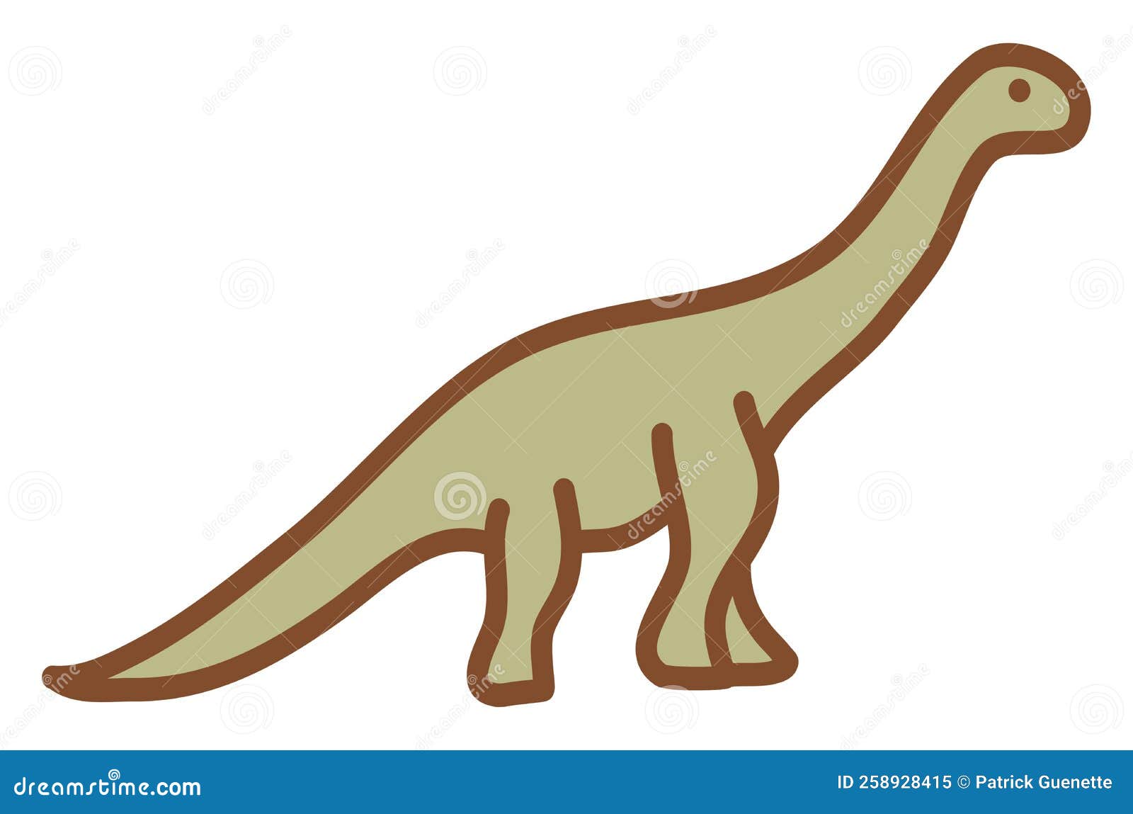 Dinosaur with Long Tail, Icon Stock Vector - Illustration of extinct ...