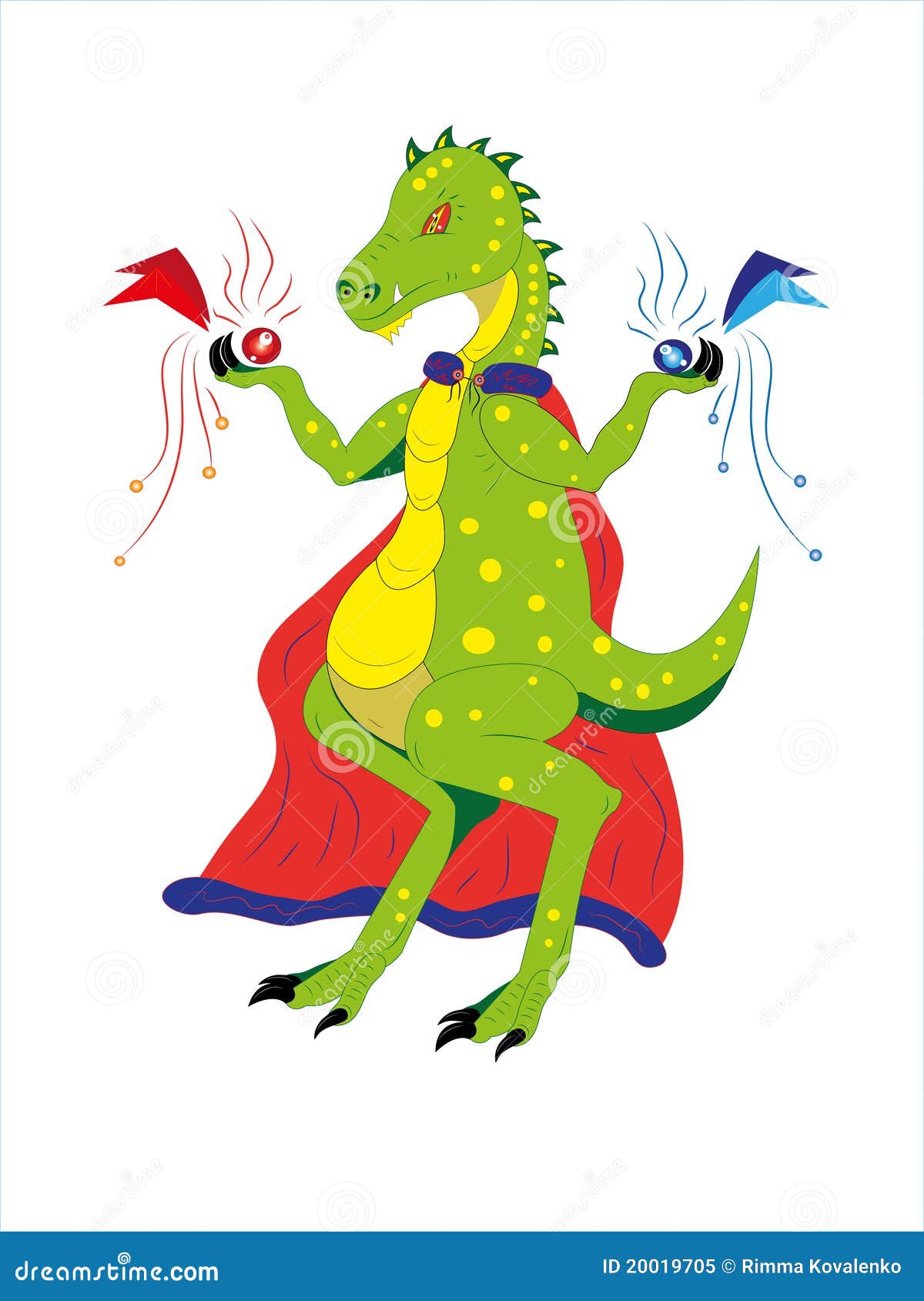 Dinosaur the magician. stock image. Image of spirit, water - 20019705