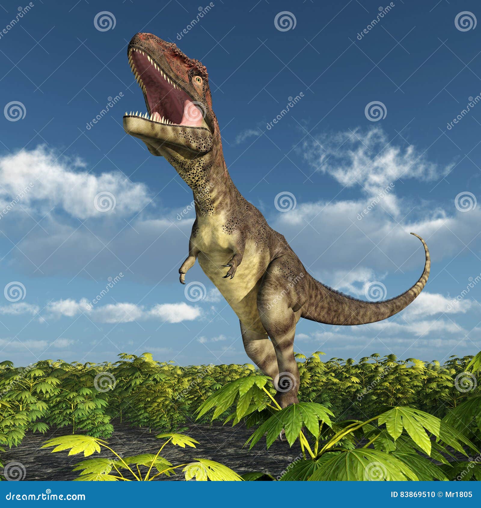 Dinosaur Mapusaurus stock illustration. Illustration of gigantic - 83869510