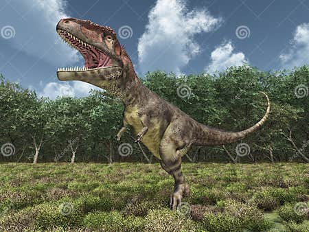 Dinosaur Mapusaurus stock illustration. Illustration of powerful ...