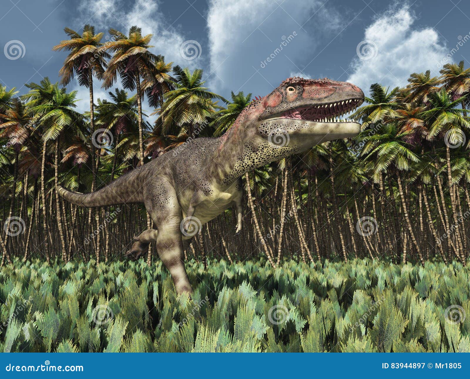 Dinosaur Mapusaurus Isolated On White Background Stock Illustration ...