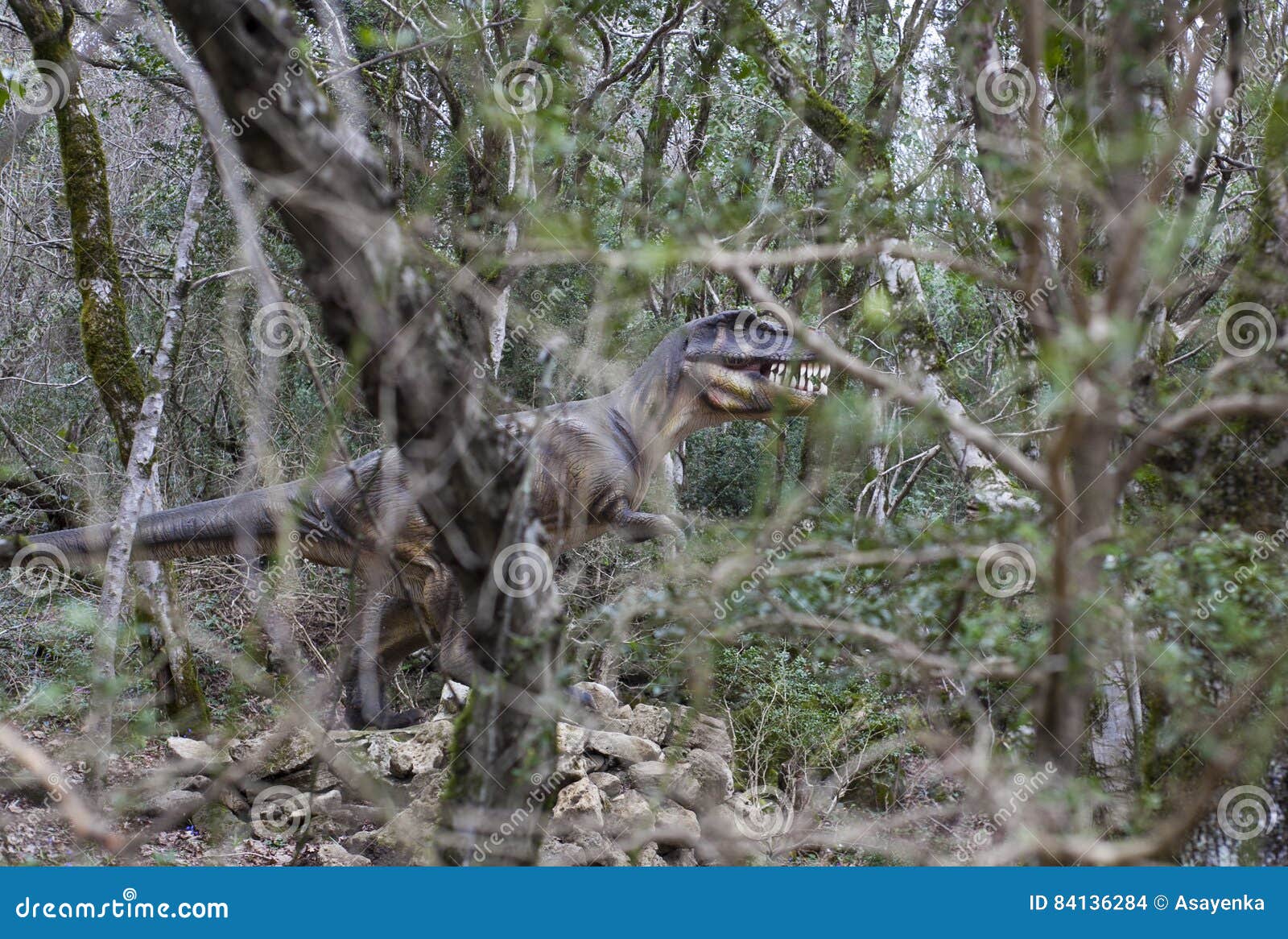 Dinosaur Mock among Groves of Trees in Sataplia Nature Reserve Stock ...