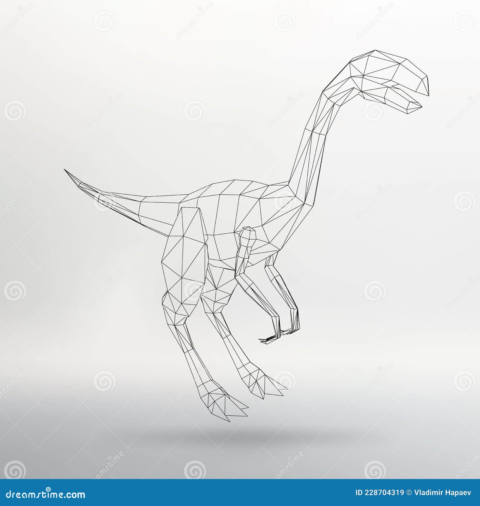Dinosaur Model Vector Illustration. Polygon Triangle. the Structural ...