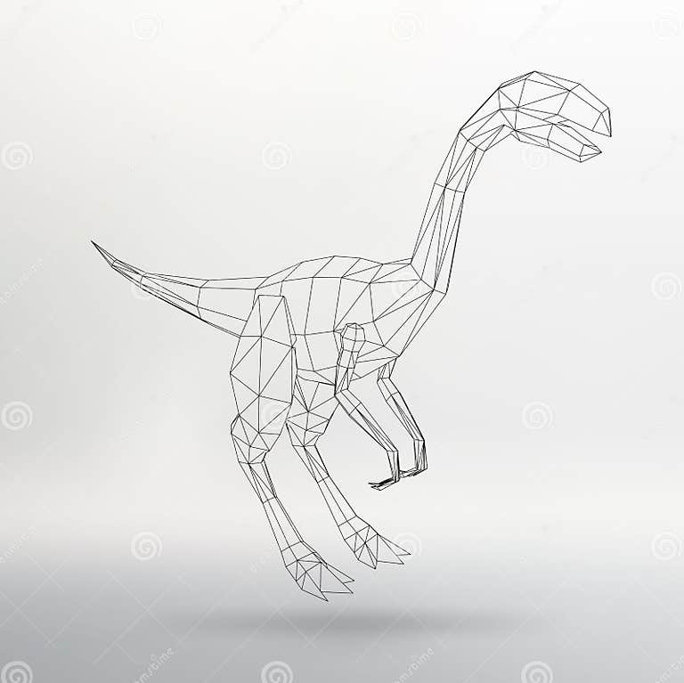 Dinosaur Model Vector Illustration. Polygon Triangle. the Structural ...
