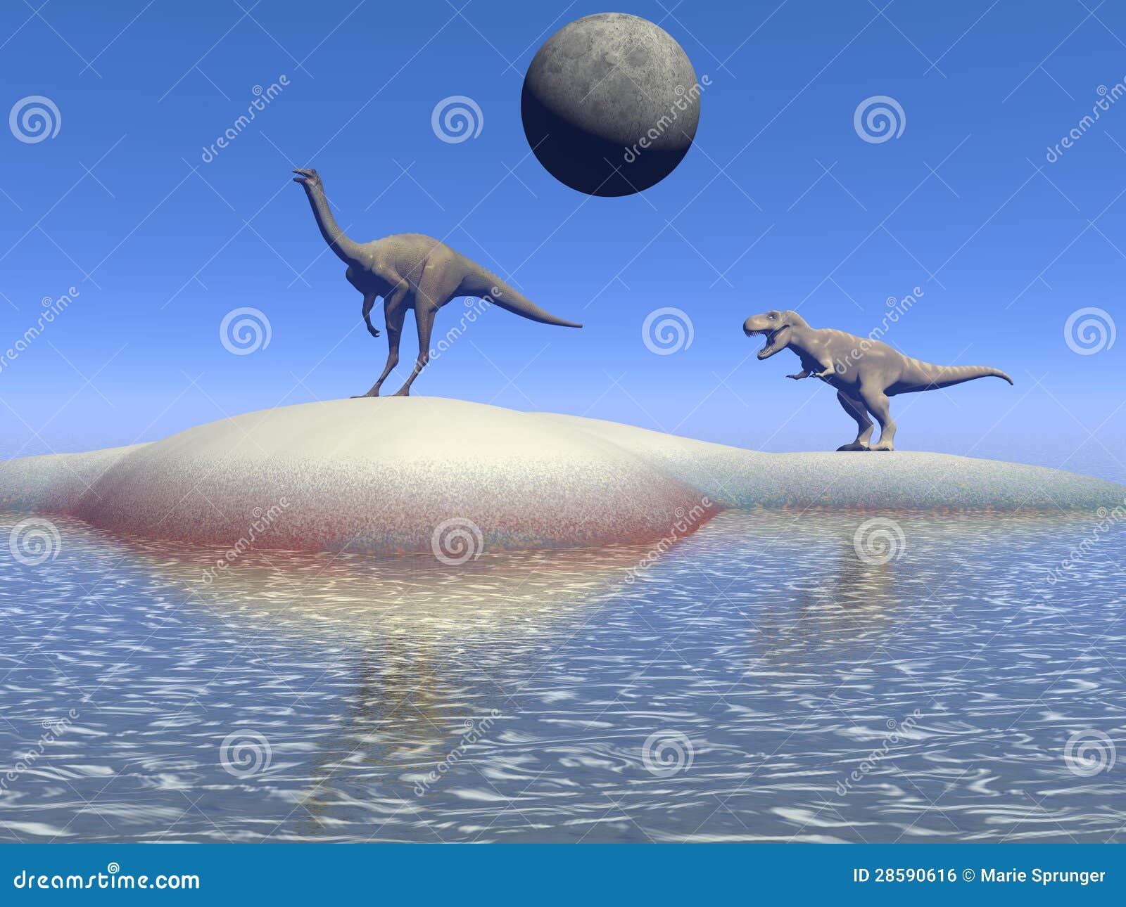 Dinosaur and moon stock illustration. Illustration of predator - 28590616