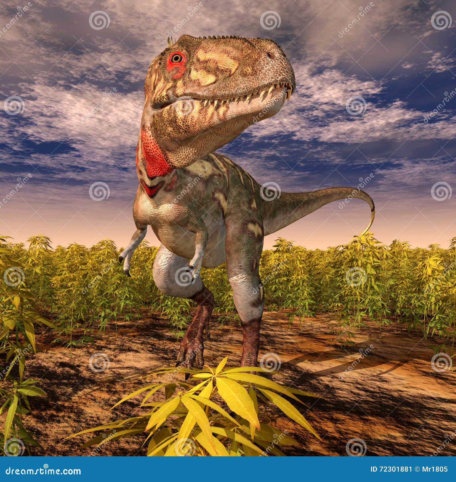 Dinosaur Nanotyrannus stock illustration. Illustration of paleontology ...