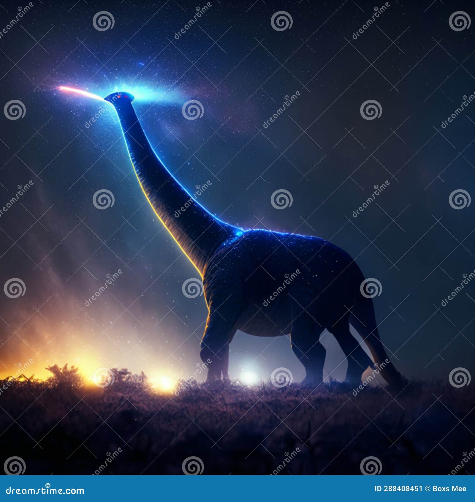 Dinosaur in the Night Sky. 3d Rendering, 3d Illustration Stock ...