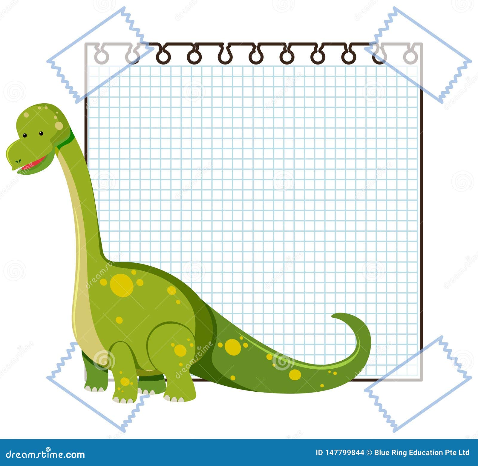 A Dinosaur on Note Template Stock Vector - Illustration of message ...