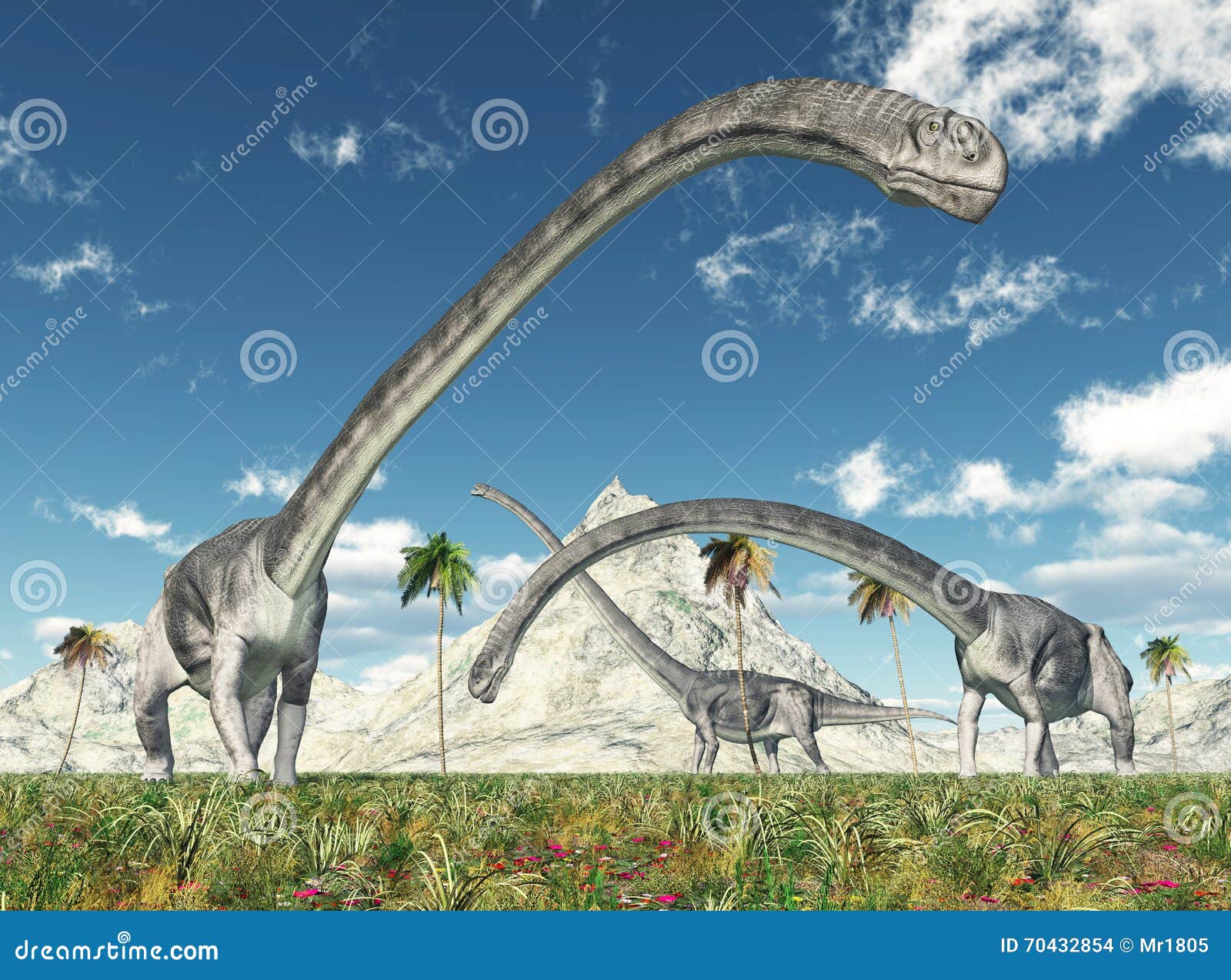 Dinosaur Omeisaurus stock illustration. Illustration of massive - 70432854