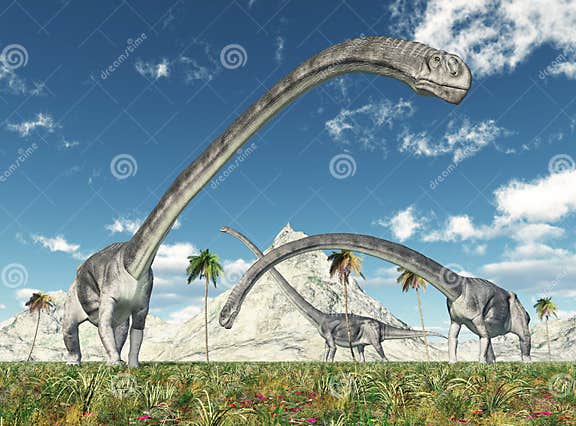 Dinosaur Omeisaurus stock illustration. Illustration of massive - 70432854