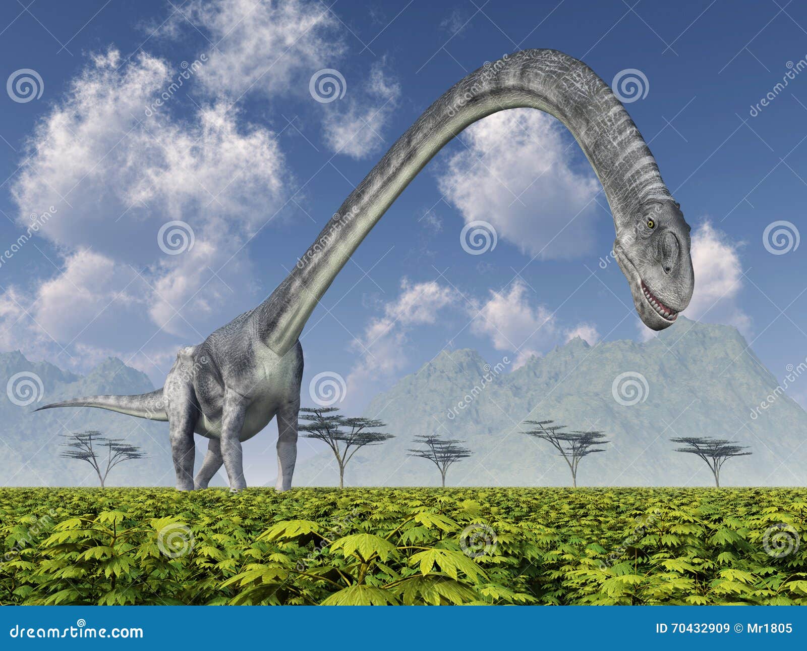 Dinosaur Omeisaurus stock illustration. Illustration of powerful - 70432909