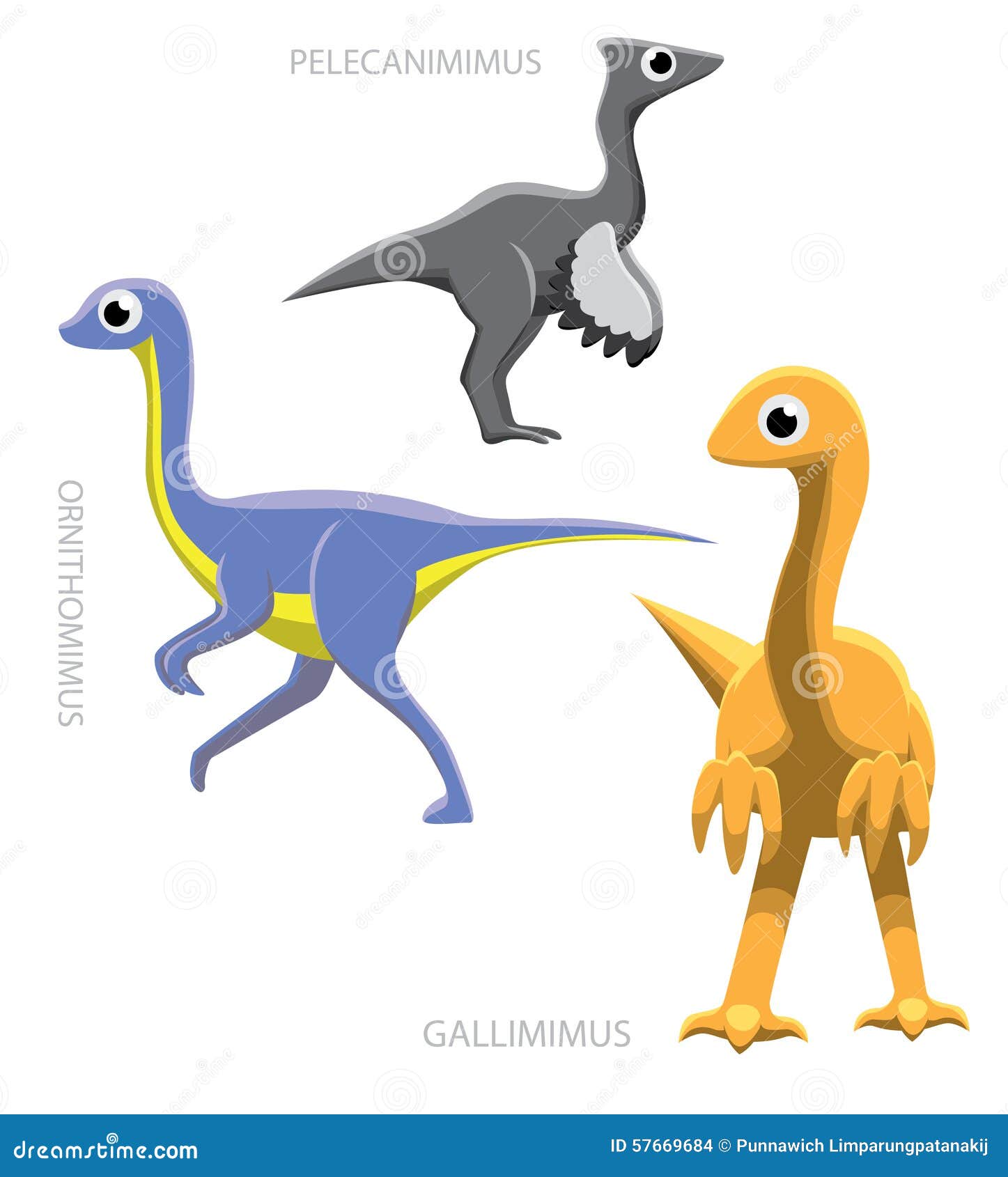 Ornithomimus Dinosaur Silhouette Vector Illustration | CartoonDealer ...