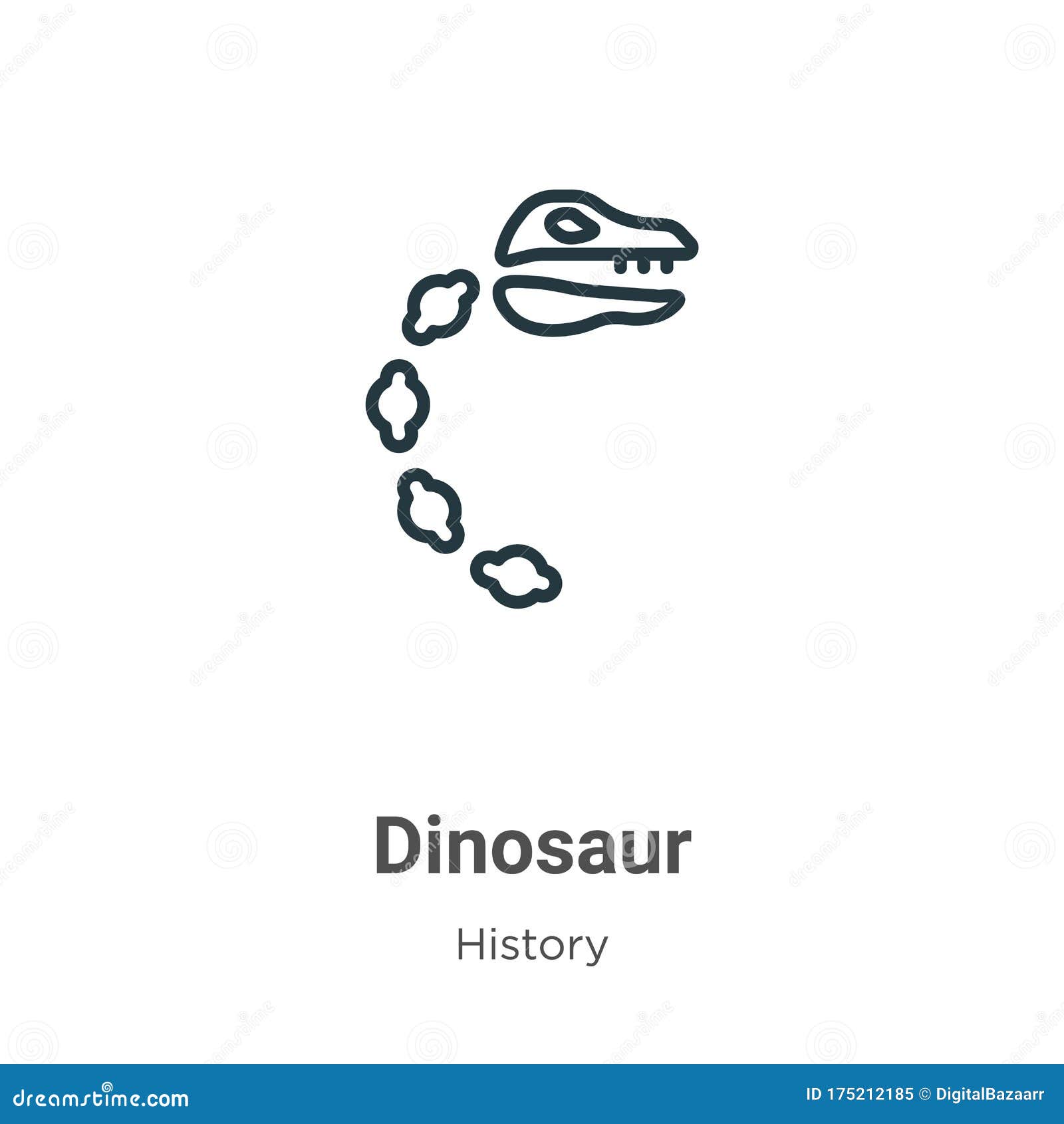 Dinosaur Outline Vector Icon. Thin Line Black Dinosaur Icon, Flat ...